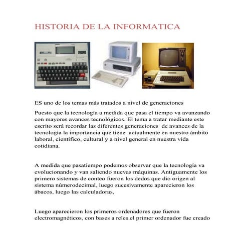 Historia de la informatica | DOCX