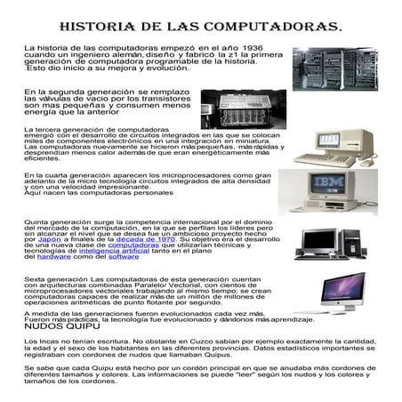 Historia de las computadoras | DOC | Computing | Technology & Computing