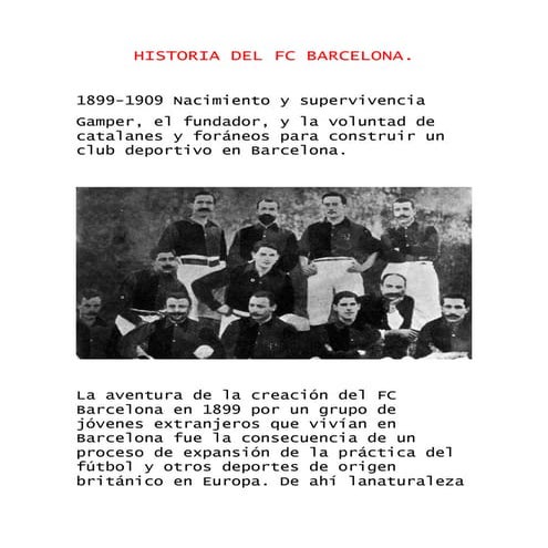 Historia del barcelona | DOCX