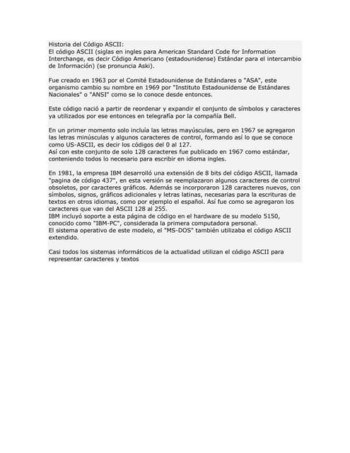 Código ascii | DOCX