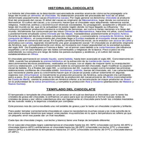 Historia del chocolate | DOCX
