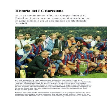 Historia fc barcelona | DOCX