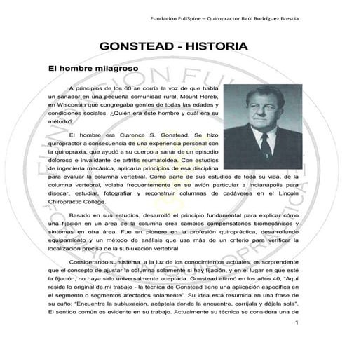 Gonstead 1940 su vida su obra su legado. | PDF