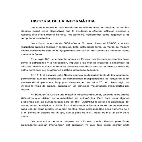 Reseña historica de la informatica | DOCX