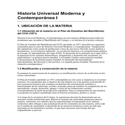 Historia universal moderna y contemporánea i | DOCX