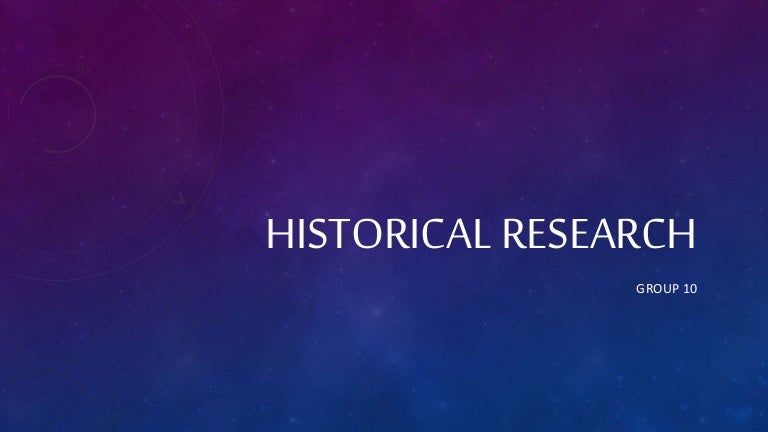 Historical Research Design