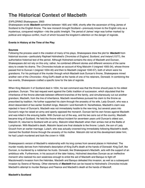 Macbeth Key Vocabulary | PDF