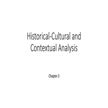 Historical cultural and contextual analysis | PPTX