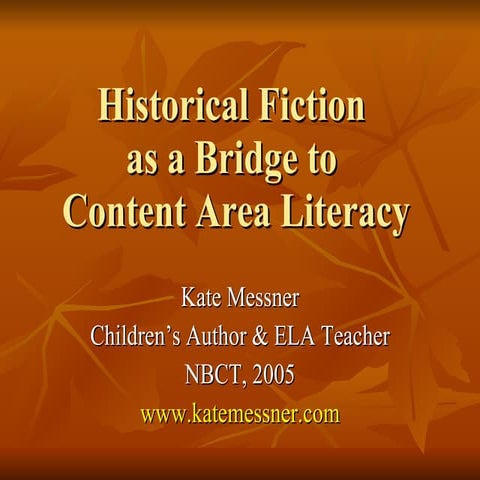 Historical Fiction Kate Messner | PPT