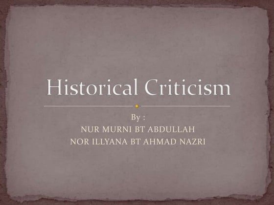 Historical criticism | PPTX