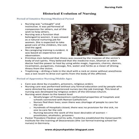 Historical evolution of nursing | PDF