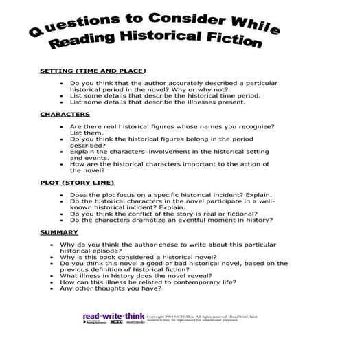 Historical fictionquestions | PDF