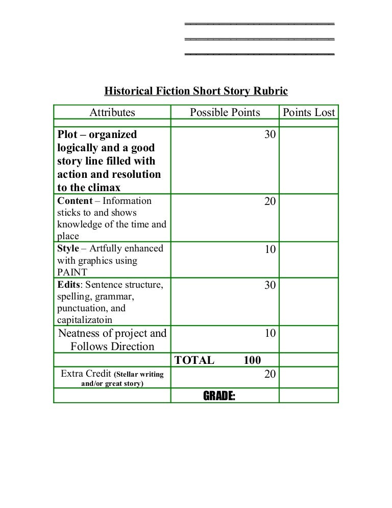 Historical Fiction Short Story Rubric historical-fiction-short-story-rubric