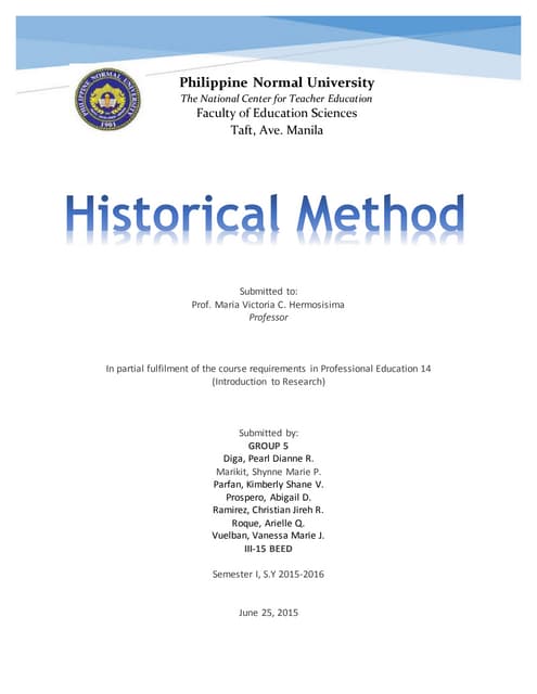 Historical research design | PPTX