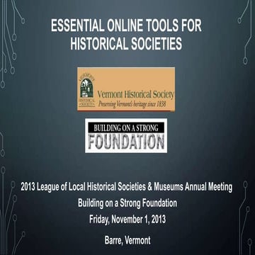 Essential Online Tools for Historical Societies | PPTX