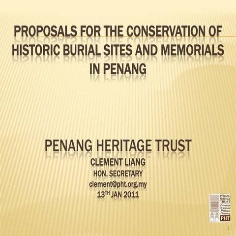 Proposal for the Conservation of Historic Burial sites and Memorials in ...