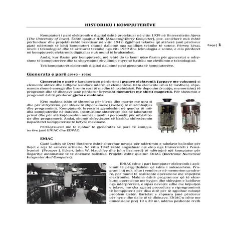 Histori dhe zhvillimi i kompjuterave | PPTX