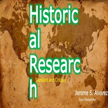 Historical Research Part 1 | PPTX
