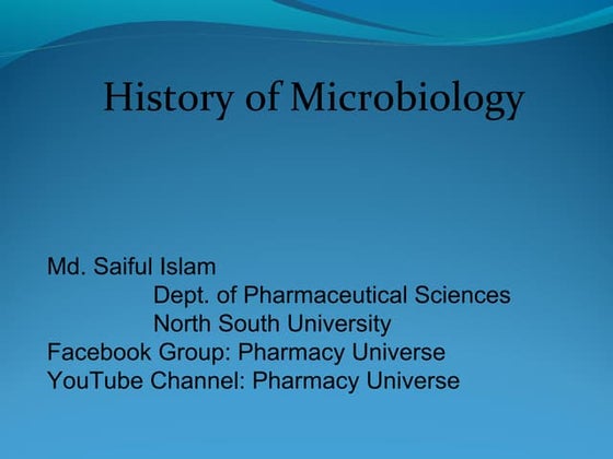 Introduction, history and scope of microbiology | PPTX | Biological Sciences | Science