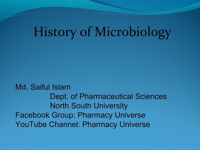 Introduction, history and scope of microbiology | PPTX | Biological Sciences | Science