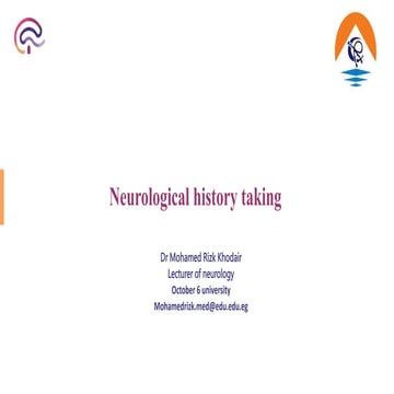 Neurological history taking (2024) . | PPTX