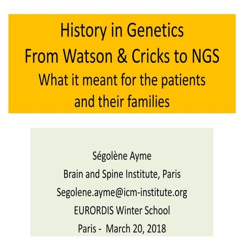History in Genetics From Watson & Cricks to NGS | PDF