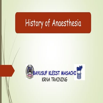 History-of-Anaesthesia & Origin of Anesthesia | PPTX | Theater Venues ...