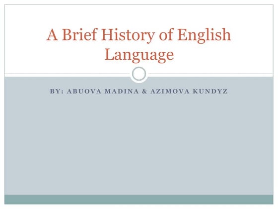 English language history | PPT