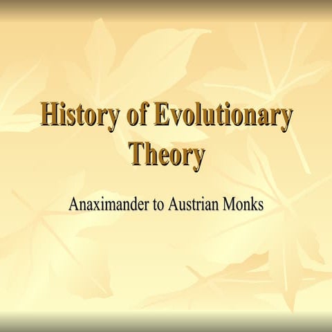 History of Evolution | PPT