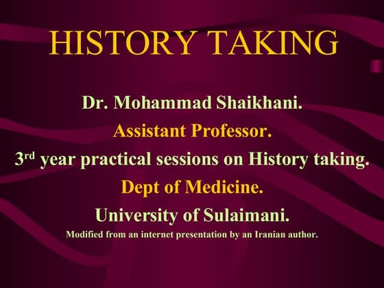 History taking | PPT
