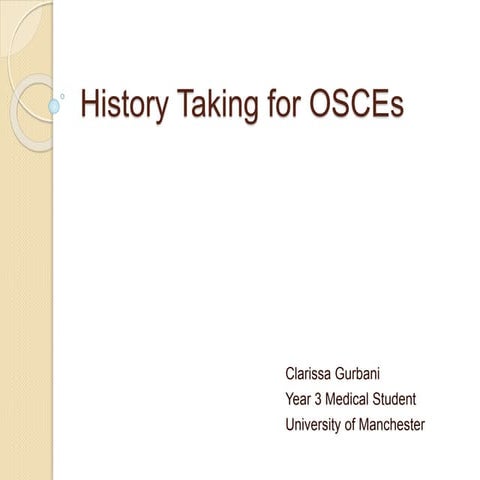 History Taking for OSCEs | PPTX