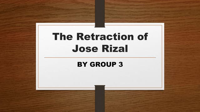 case study of Rizal's Retraction | PPTX