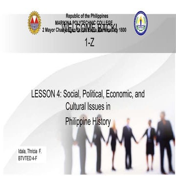 Readings in Philippine History Chapter 4: "Social, Political, Economic ...