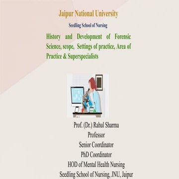 History and Development of Forensic Science, scope, Settings of ...