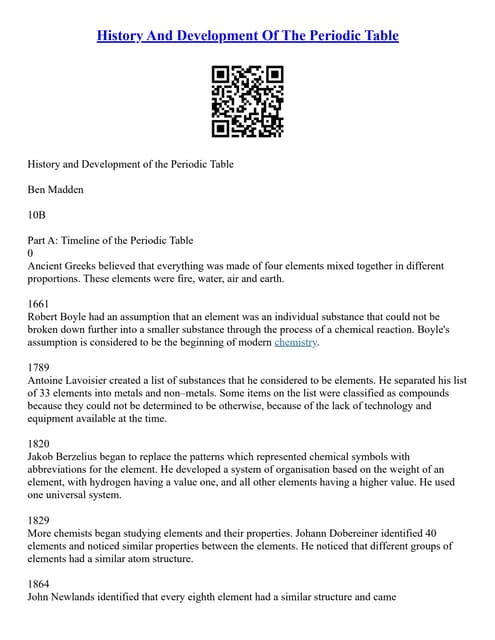 Development of the periodic table | PPTX