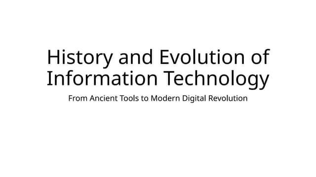 Evolution-of-Information-Technology | PDF