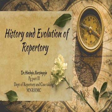Tracing the History and Evolution of Repertory. | PDF