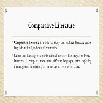 History and Origin of Comparative Literature | PPTX