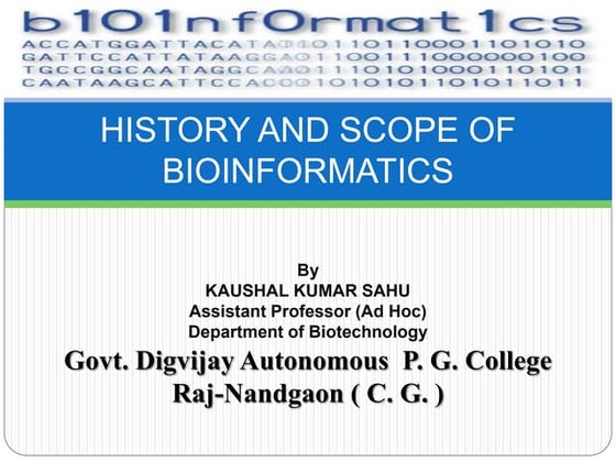 Introduction Of Bioinformatics Ppt