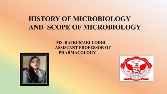 Introduction, history and scope of microbiology | PPTX | Biological Sciences | Science
