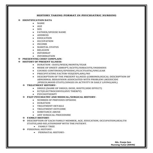 psychiatric nursing HISTORY COLLECTION .docx