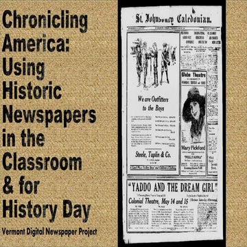 Chronicling America: Using Historic Newspapers in the Classroom & for ...