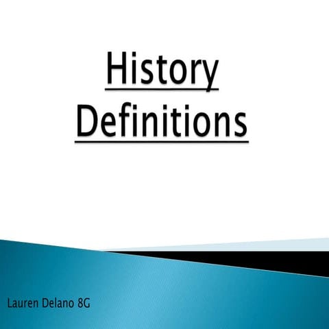 History Definitions | PPT