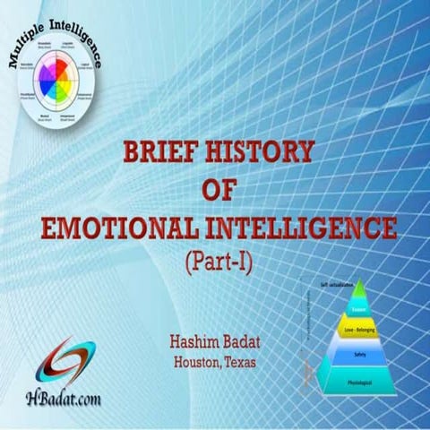 Brief History of Emotional Intelligence (Part-1) | PPTX