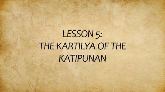 RIPH: Kartilya of the Katipunan | PPT