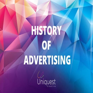 History of advertising Pre 1800s Until Now | PPT