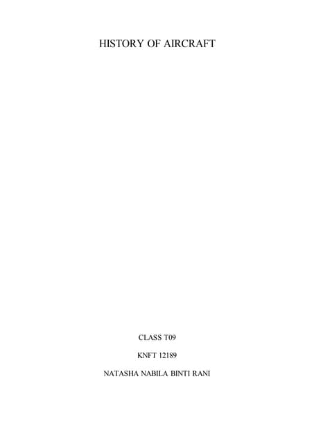 Brief history of aviation by madhav | PPTX