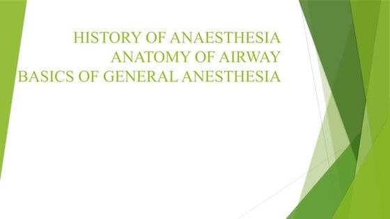 History and evolution of anaesthesia.pptx | Lung and Respiratory Health ...