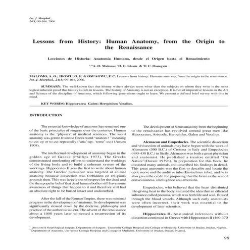 History of anatomy | PDF