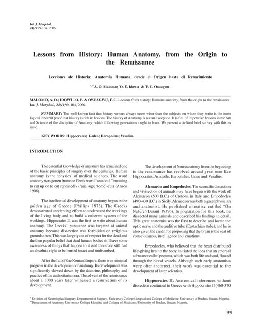 Anatomy history | PPT